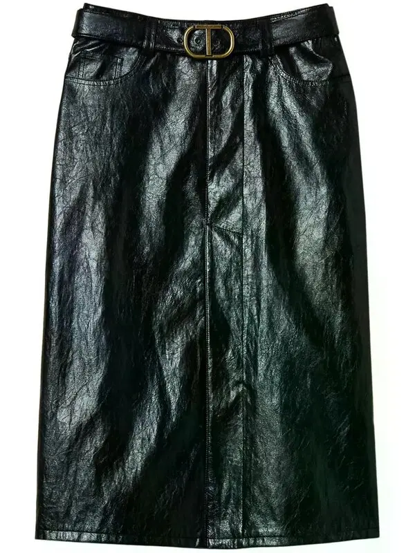 TWINSET Logo-plaque Midi Skirt - Black