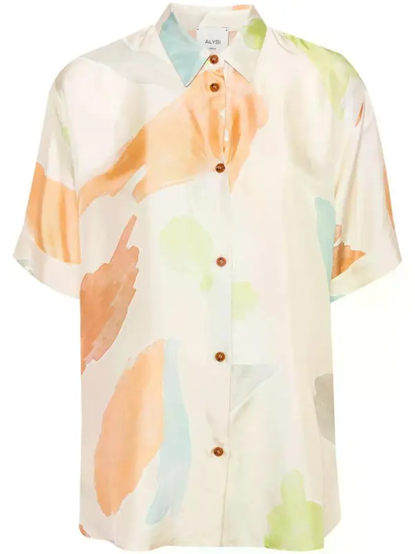 ALYSI Abstract-print Silk Shirt