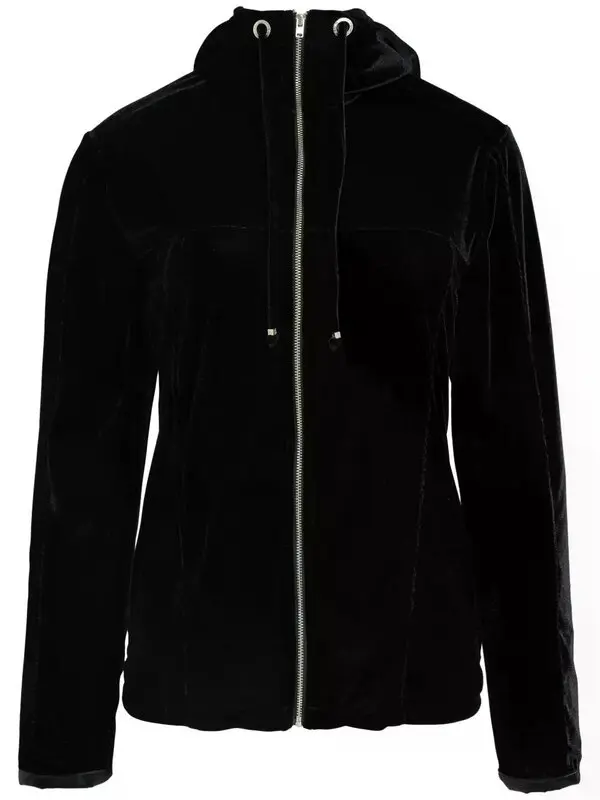 AMIR SLAMA Velour Hooded Jacket - Black