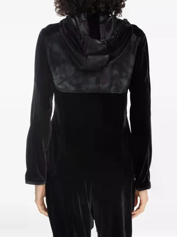 AMIR SLAMA Velour Hooded Jacket - Black