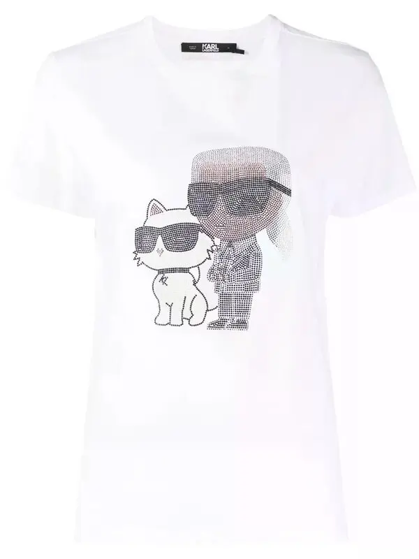 Karl Lagerfeld Ikon Rhinestone-embellished T-shirt - White