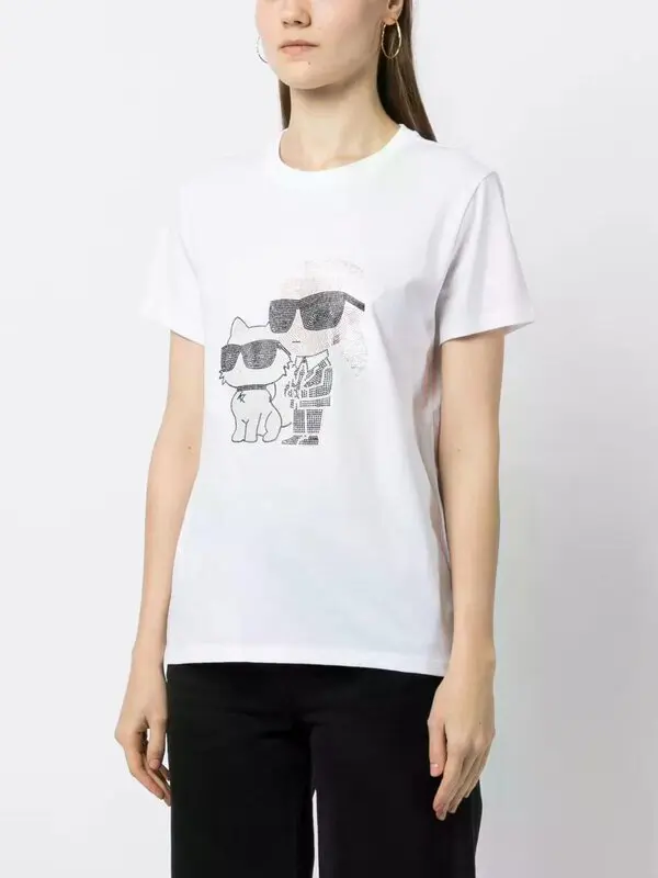 Karl Lagerfeld Ikon Rhinestone-embellished T-shirt
