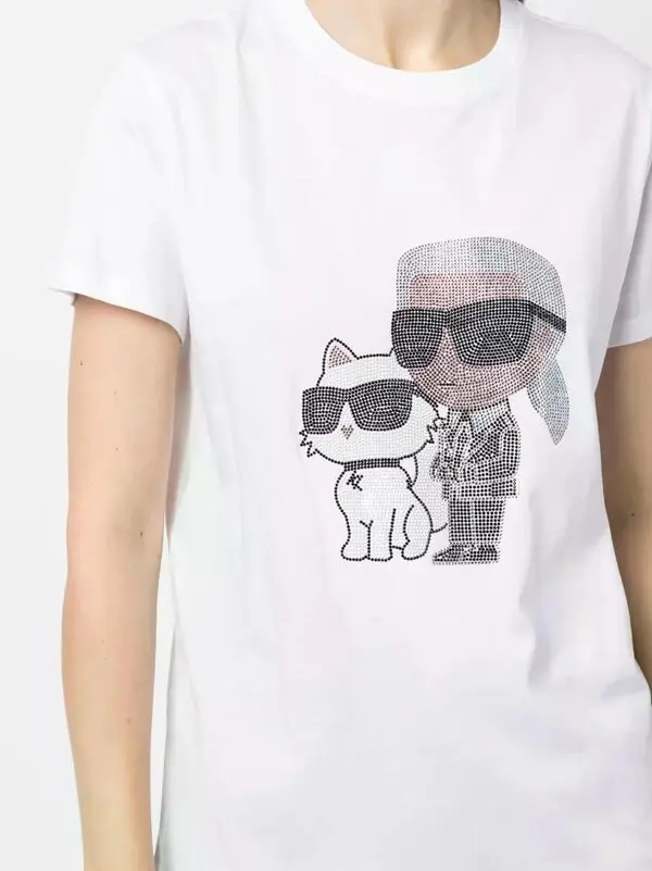 Karl Lagerfeld Ikon Rhinestone-embellished T-shirt