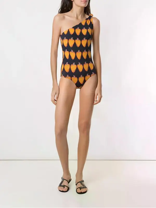 AMIR SLAMA Printed One-shoulder Swimsuit