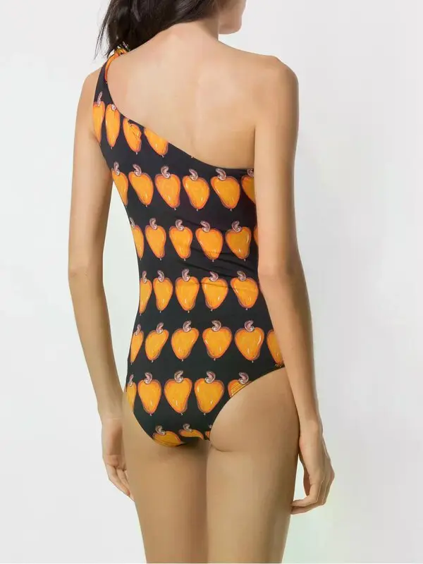 AMIR SLAMA Printed One-shoulder Swimsuit