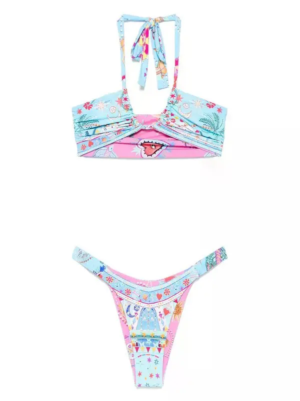 Camilla Reversible Printed Bikini - Blue