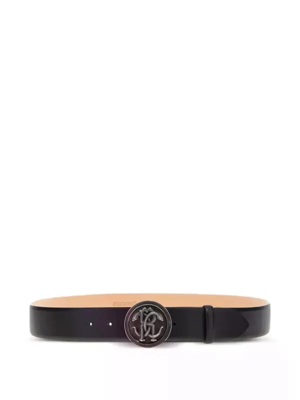 Roberto Cavalli Mirror Snake Belt - Black