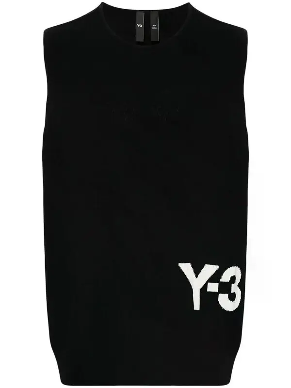 Y3 Logo-intarsia Vest