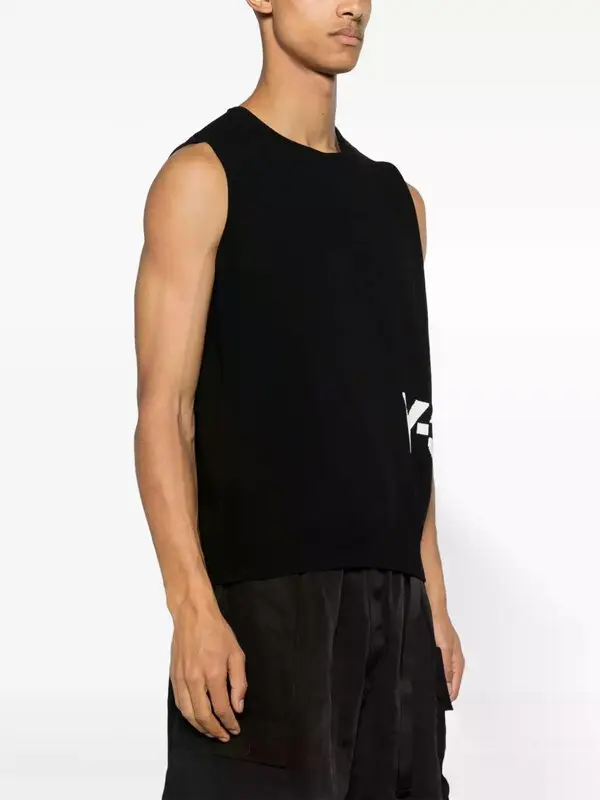 Y3 Logo-intarsia Vest