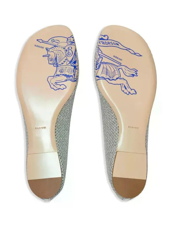 Burberry Mesh Ballerina Shoes - Silver