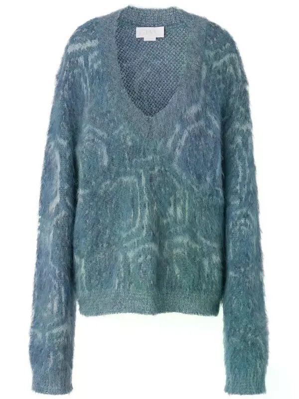 GENNY Animal-pattern Mohair-blend Pullover