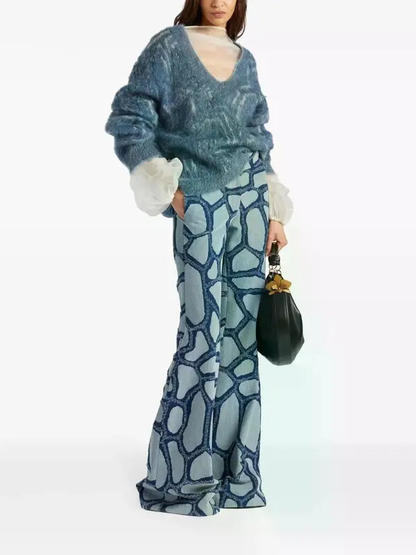 GENNY Animal-pattern Mohair-blend Pullover