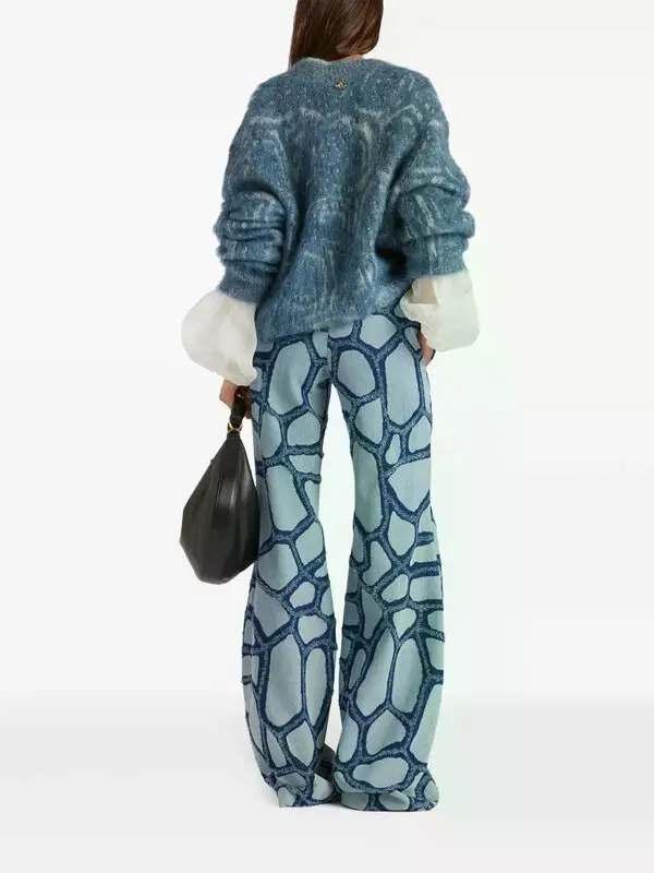 GENNY Animal-pattern Mohair-blend Pullover