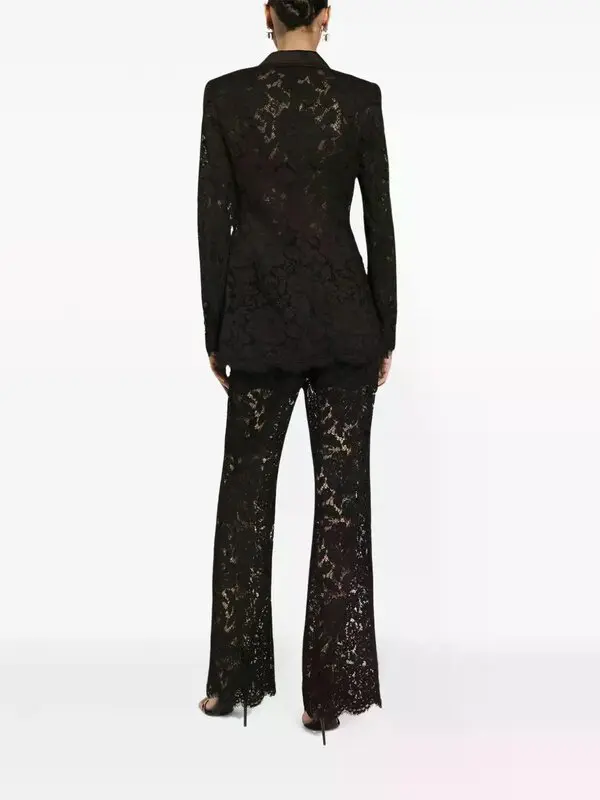 Dolce & Gabbana Floral Lace Double-breasted Blazer
