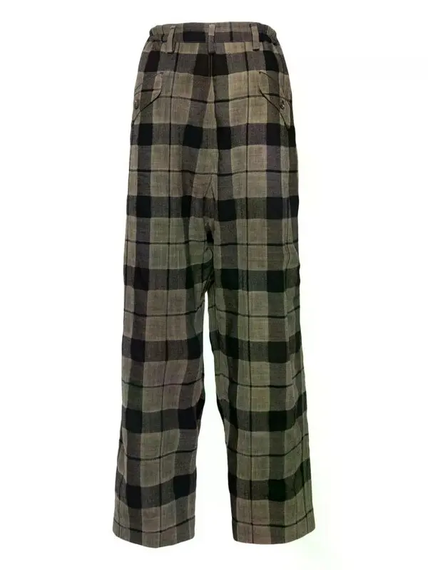 ZIGGY CHEN Checked Straight-leg Trousers