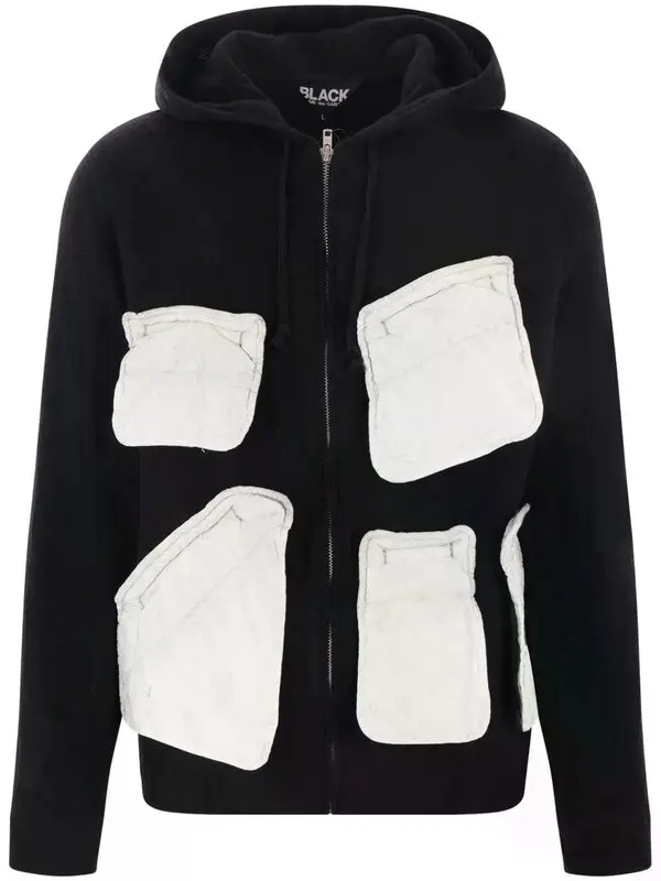 Comme Des Garçons Flap-pocket Hoodie - Black