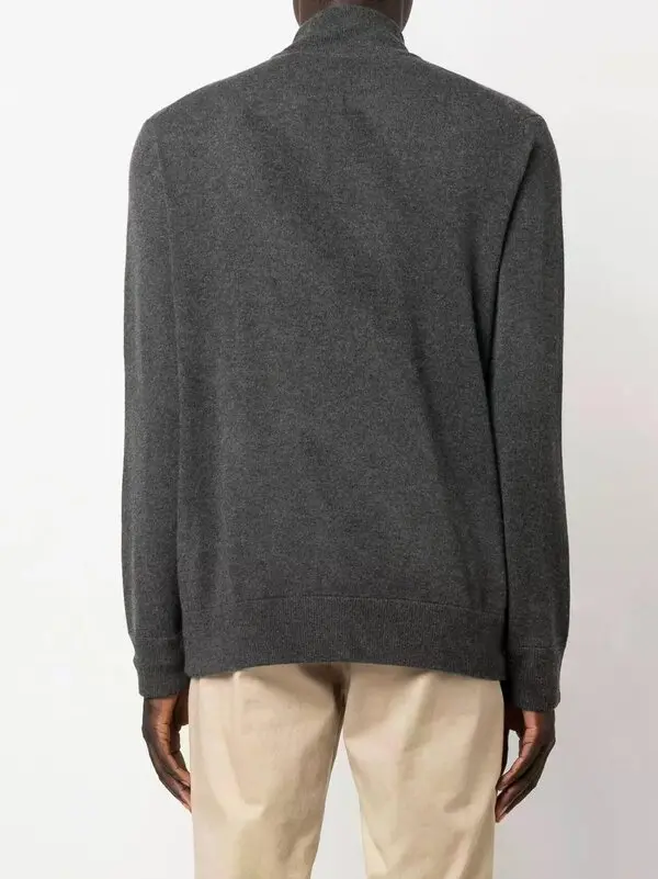 Polo Ralph Lauren Embroidered-logo Zip-up Cardigan - Grey