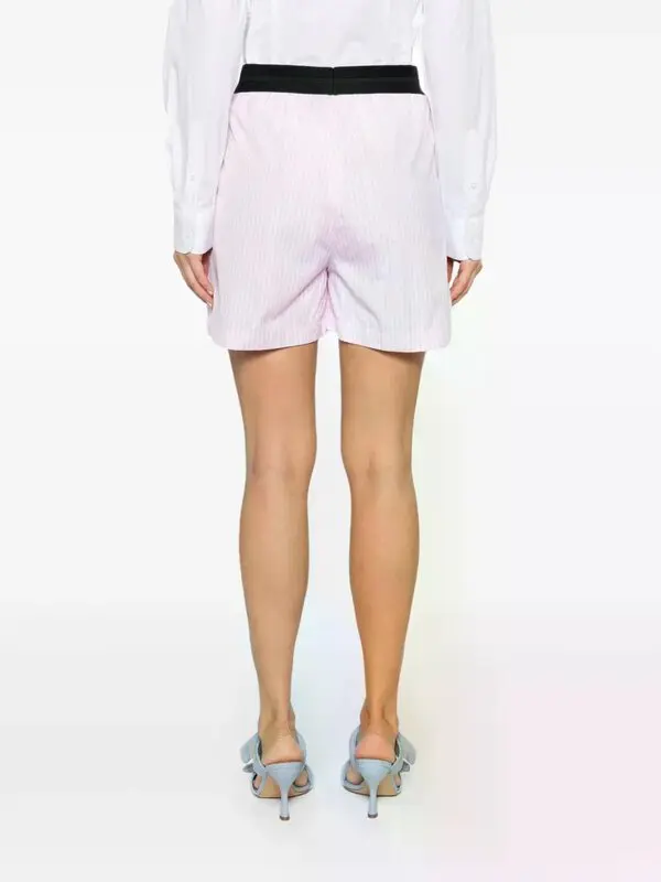 MSGM Rhinestone-embellished Striped Shorts