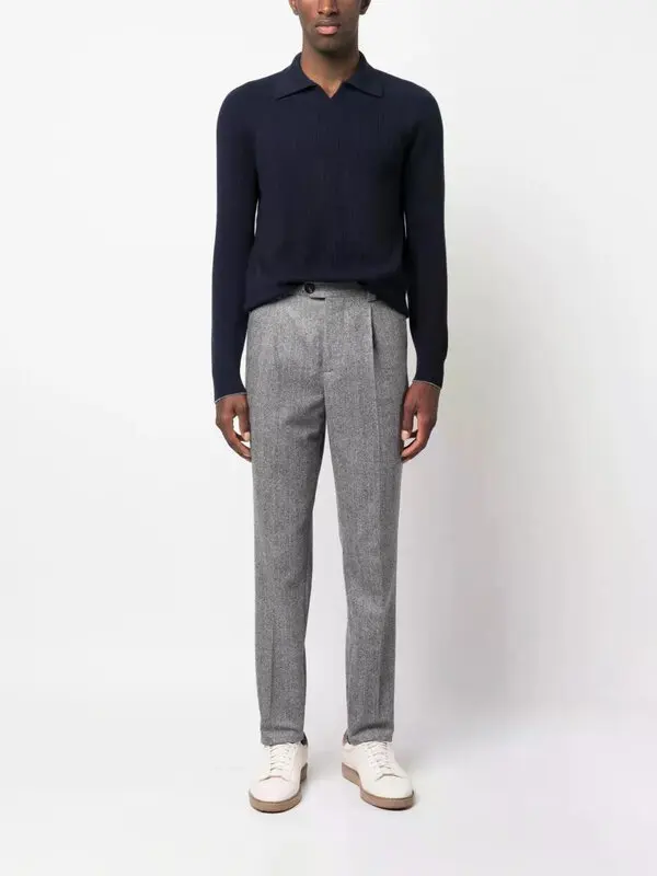 Brunello Cucinelli Pressed-crease Virgin Wool Trousers - Grey