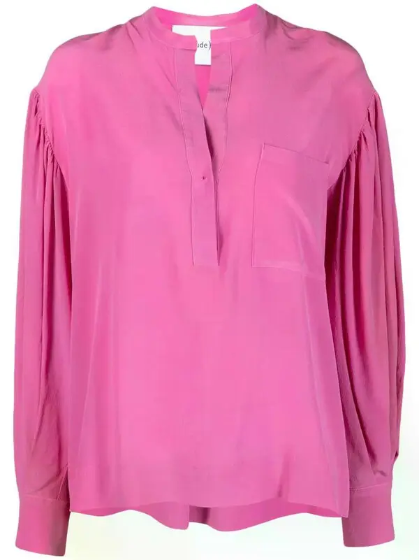 NUDE Long-sleeve Silk Blouse