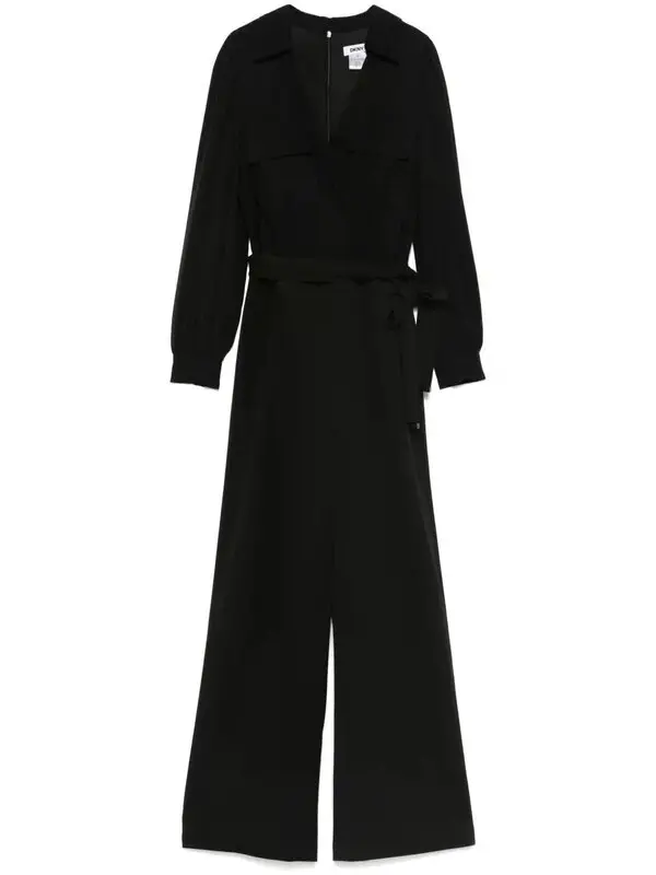 Dkny Bishop-sleeves Jumpsuit - Black