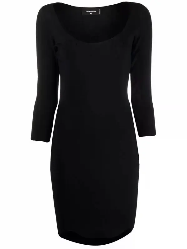 Dsquared2 Fitted Three-quarter Sleeve Dress