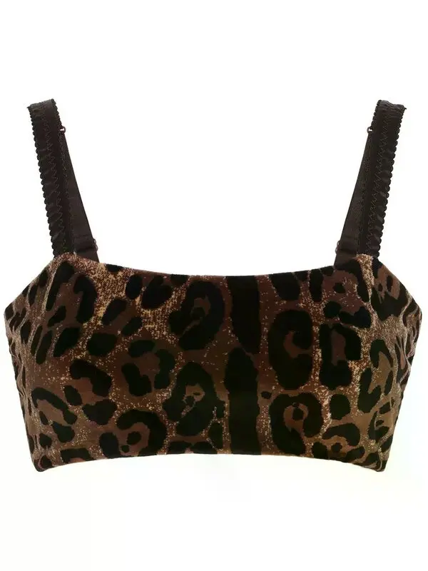Dolce & Gabbana Leopard-print Sleeveless Crop Top