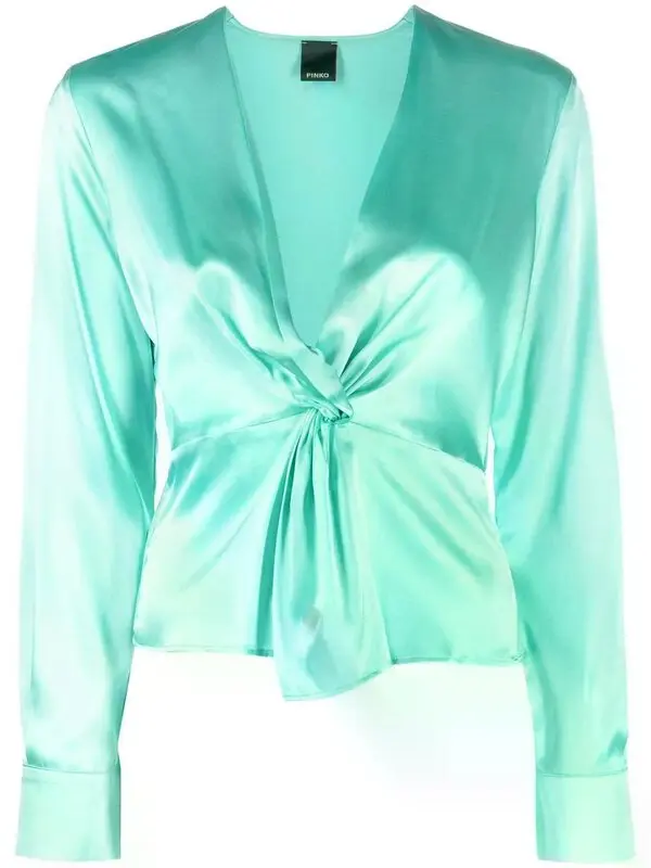 Pinko Twist-detail Silk Blouse