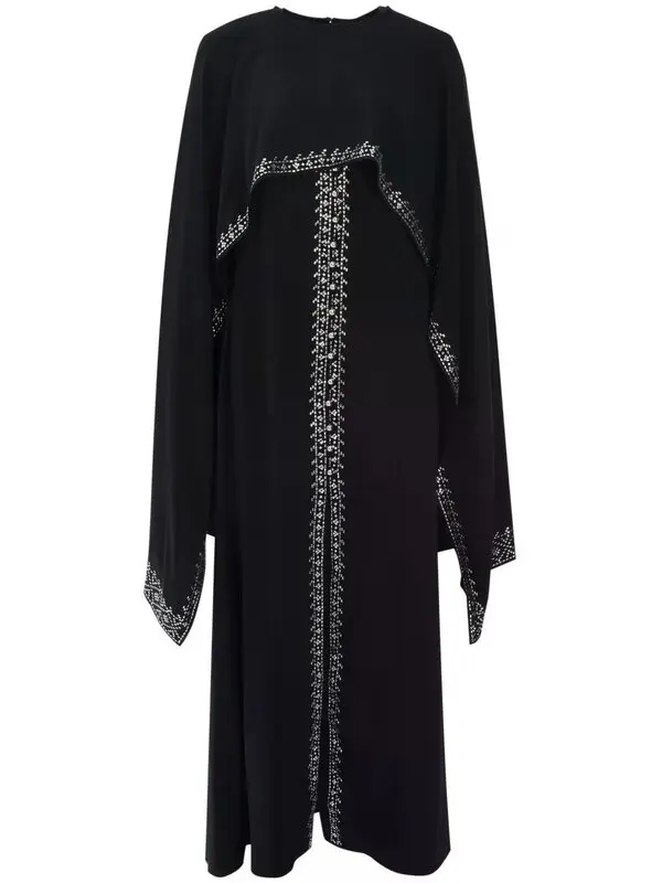 Rabanne Embroidered Long Dress With Detachable Cape