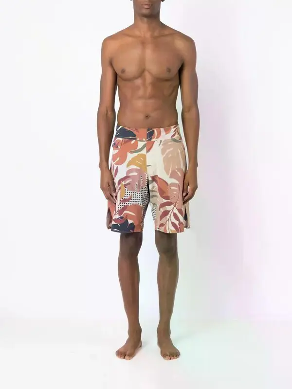 AMIR SLAMA Leaf-print Swim Shorts