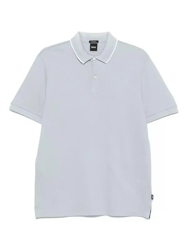 BOSS Textured Polo Shirt - Blue