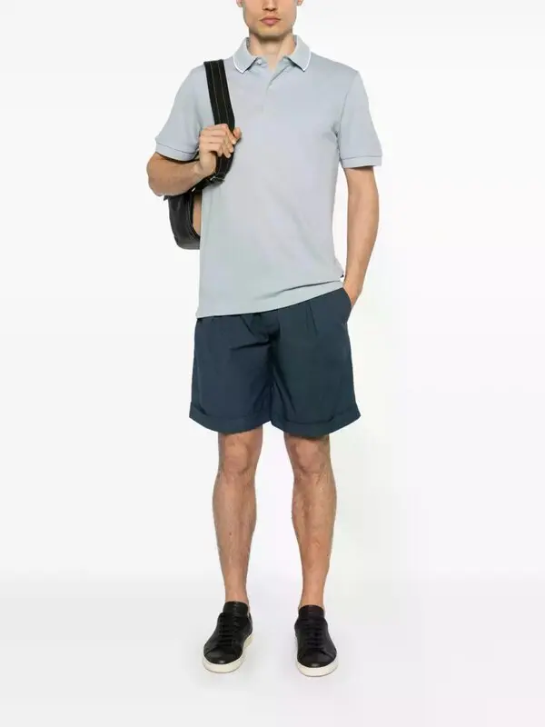BOSS Textured Polo Shirt - Blue
