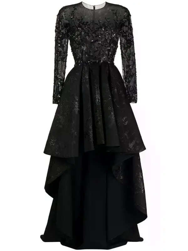 SAIID KOBEISY Brocade Beaded Dress