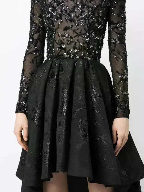 SAIID KOBEISY Brocade Beaded Dress