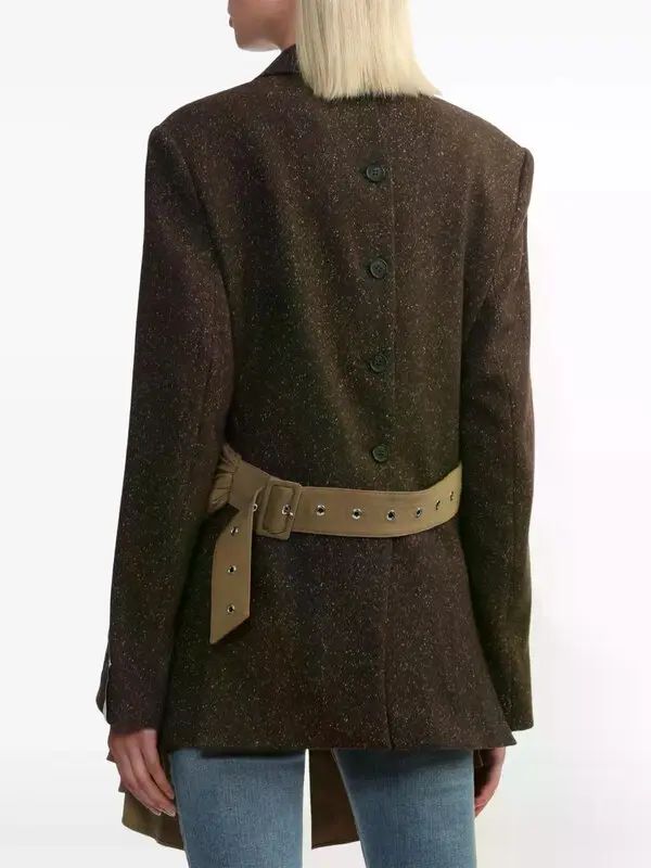 Rokh Belted Double-breasted Blazer - Brown