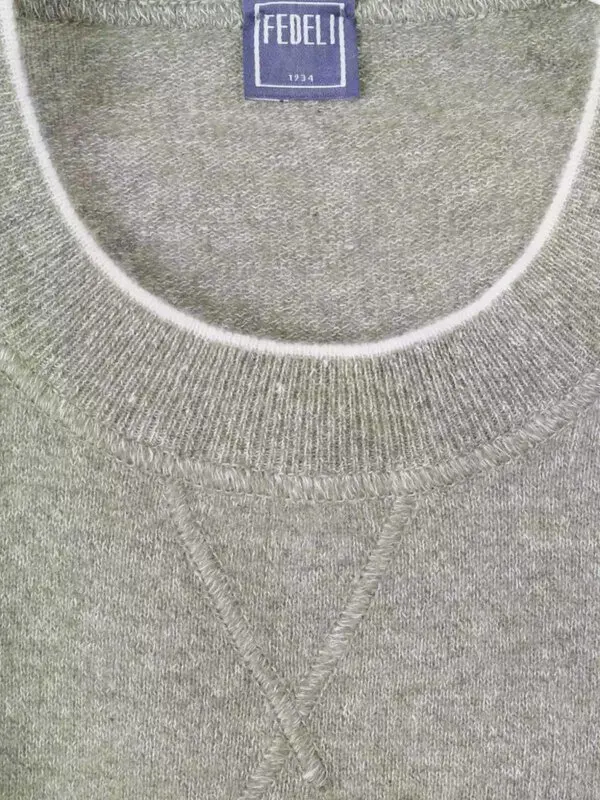 Fedeli Heather Mélange Effect Crew Neck Jumper
