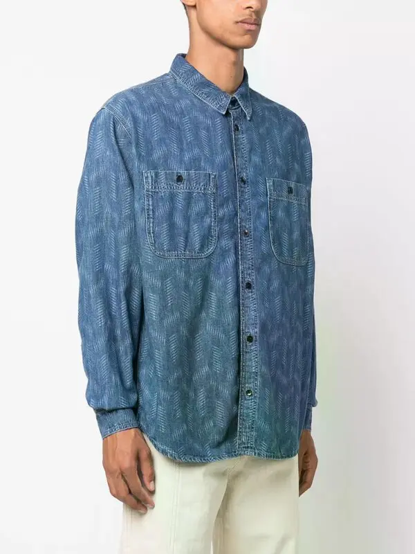 MARANT Bhelyn Geometric-print Denim Shirt