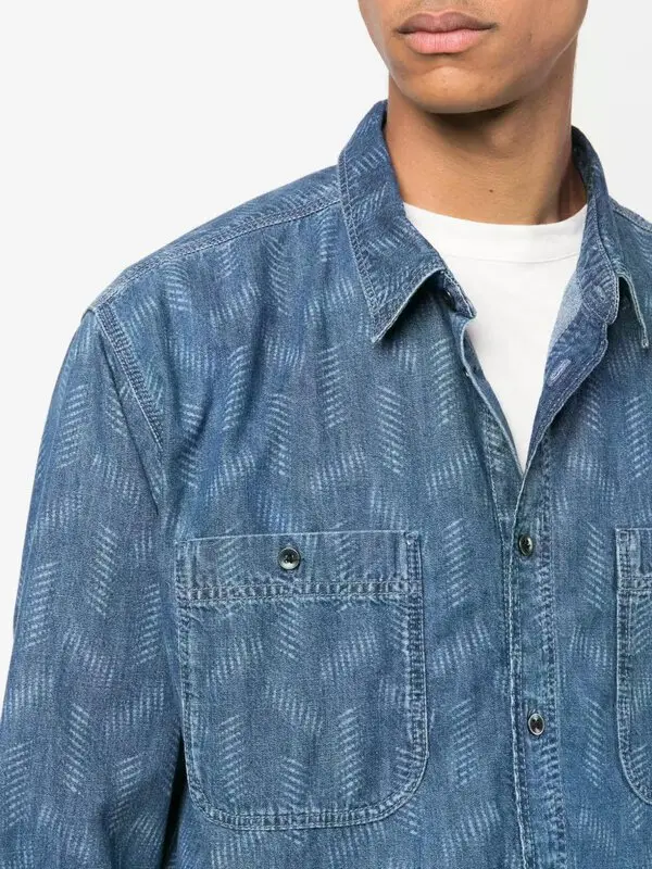MARANT Bhelyn Geometric-print Denim Shirt