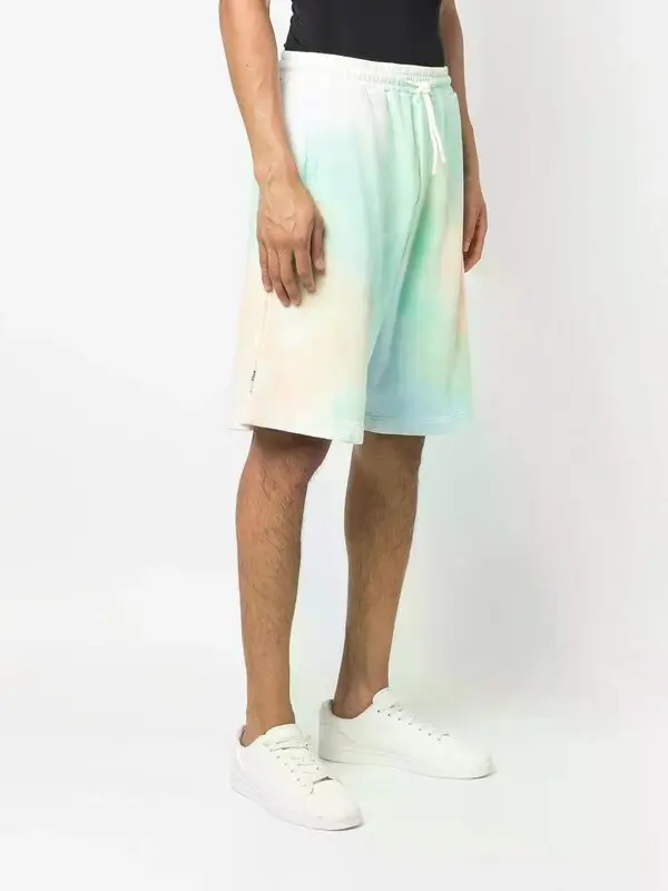 MSGM Logo-print Tie-dye Shorts