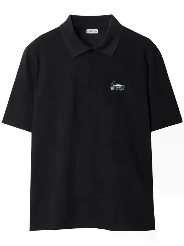 Burberry Logo-patch Cotton Polo Shirt