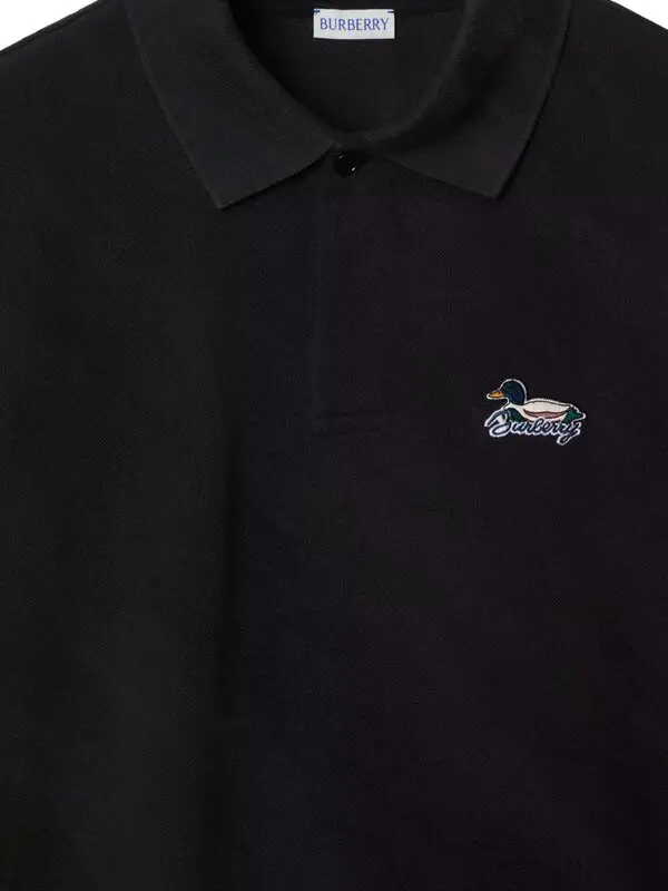 Burberry Logo-patch Cotton Polo Shirt