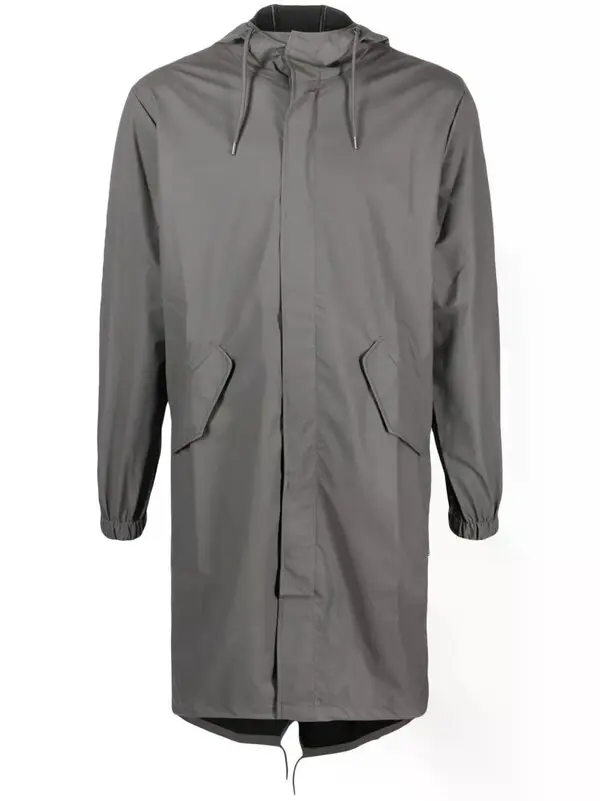 Rains Fishtail Coated Parka With Drawstring Hood