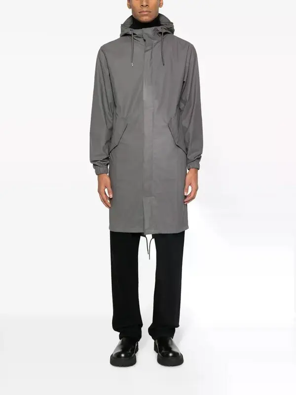 Rains Fishtail Coated Parka With Drawstring Hood