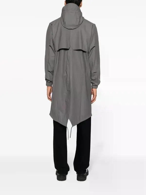 Rains Fishtail Coated Parka With Drawstring Hood