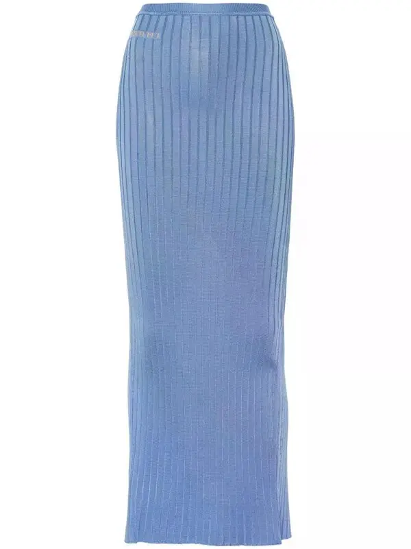 Marni Jacquard-logo Ribbed Maxi Skirt