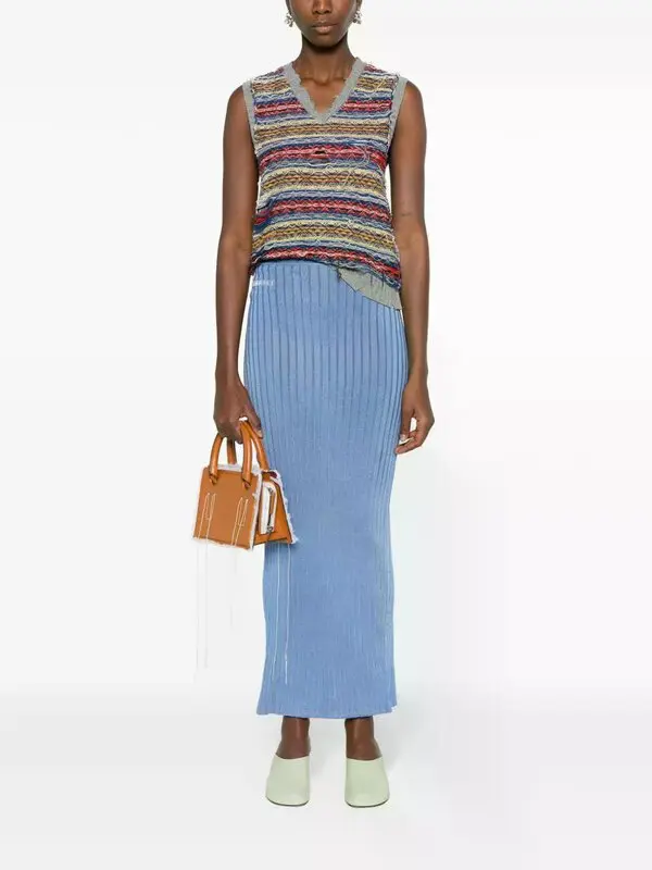 Marni Jacquard-logo Ribbed Maxi Skirt