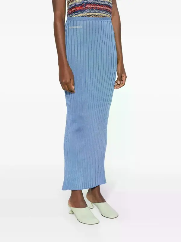 Marni Jacquard-logo Ribbed Maxi Skirt