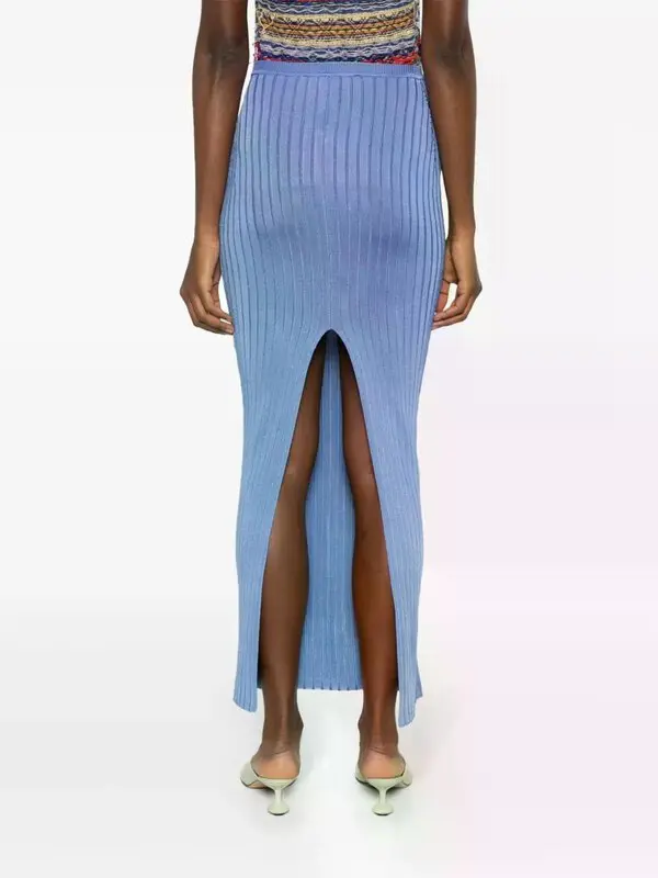 Marni Jacquard-logo Ribbed Maxi Skirt