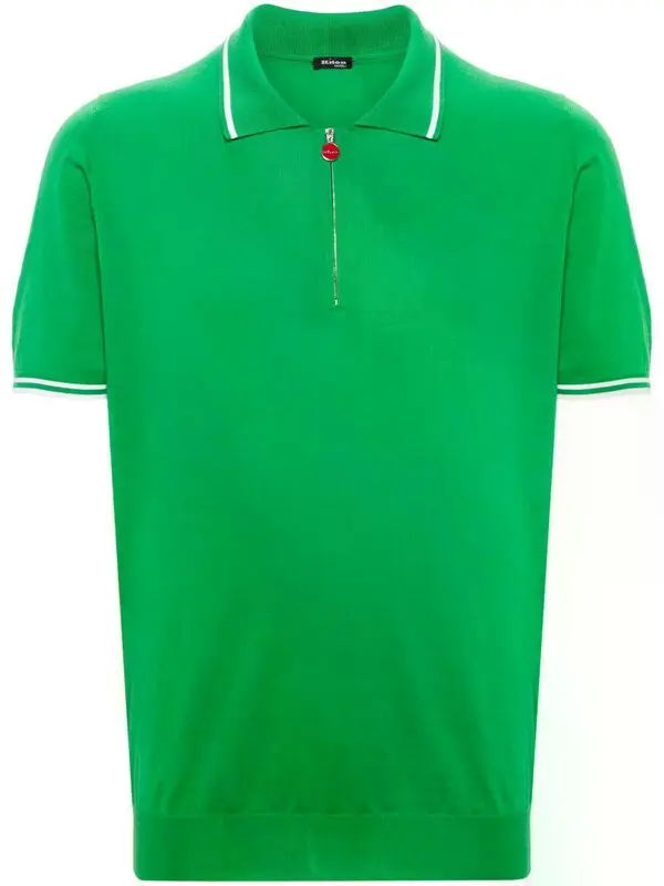 Kiton Striped-edge Cotton Polo Shirt