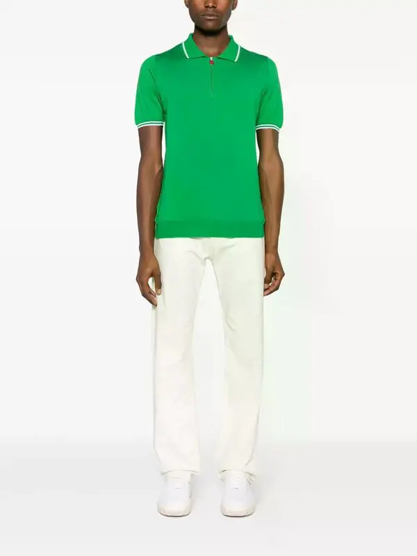 Kiton Striped-edge Cotton Polo Shirt